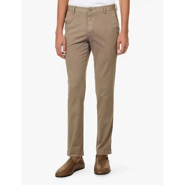 Sunspel Slim-fit Flat-front Stretch-cotton Chino Trousers