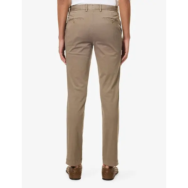Sunspel Slim-fit Flat-front Stretch-cotton Chino Trousers