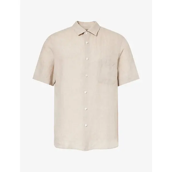 Sunspel Regular-fit Short-sleeve Linen Shirt