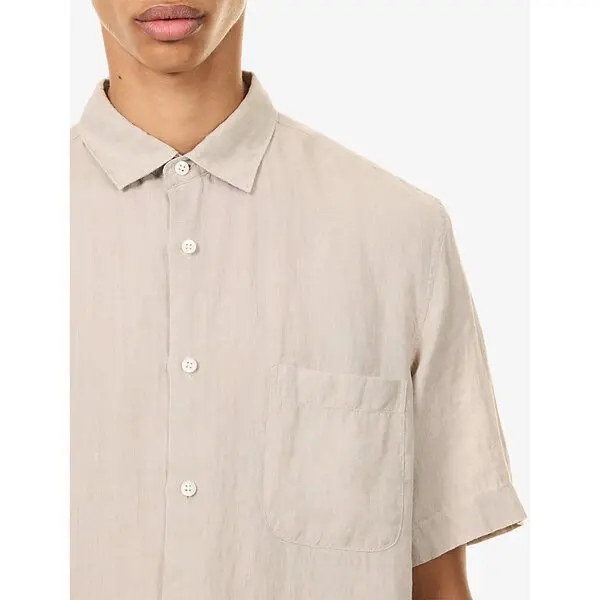 Sunspel Regular-fit Short-sleeve Linen Shirt