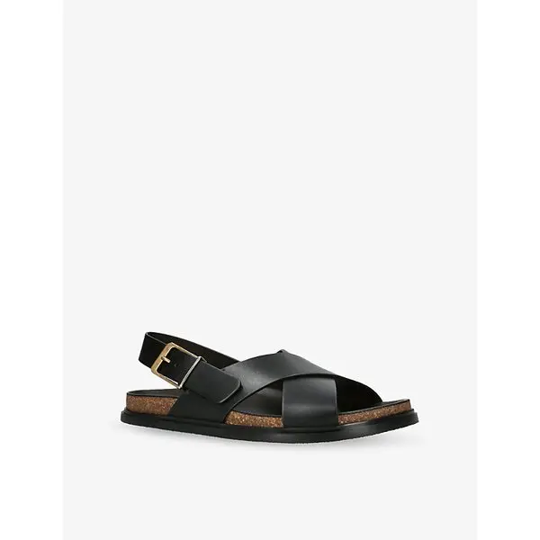 THE ROW Crossover-strap Buckle Leather Flat Sandals