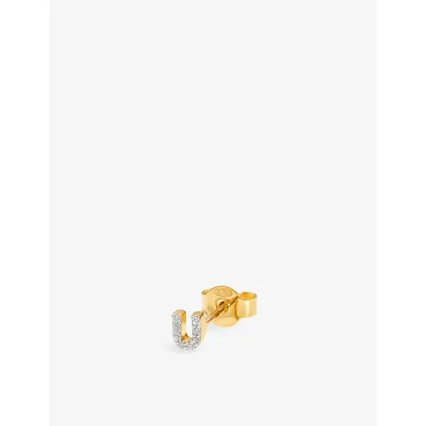 MISSOMA Pavé Initial U Stud Earring