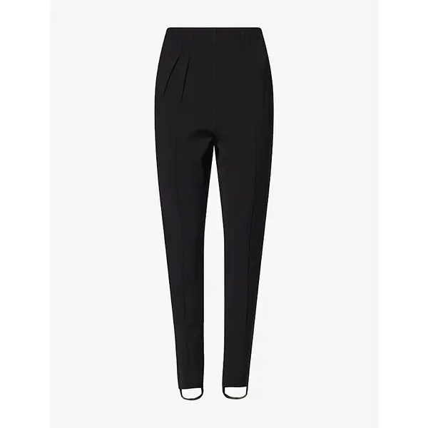 MUGLER Pleated Stirrup-cuff Wool-blend Leggings