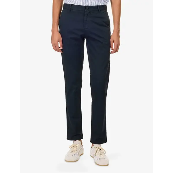Sunspel Slim-fit Flat-front Stretch-cotton Chino Trousers