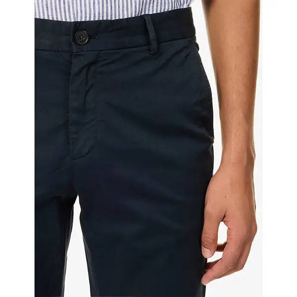 Sunspel Slim-fit Flat-front Stretch-cotton Chino Trousers