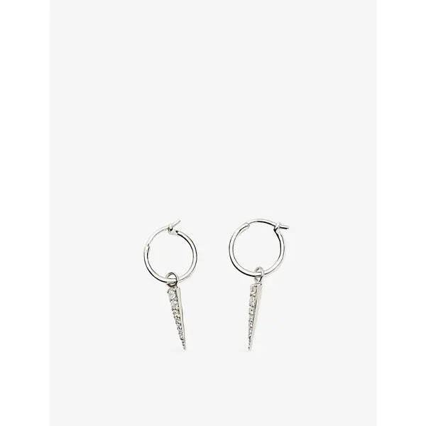 MISSOMA Small Pavé Spike Charm Sterling Hoop Earrings - Silver