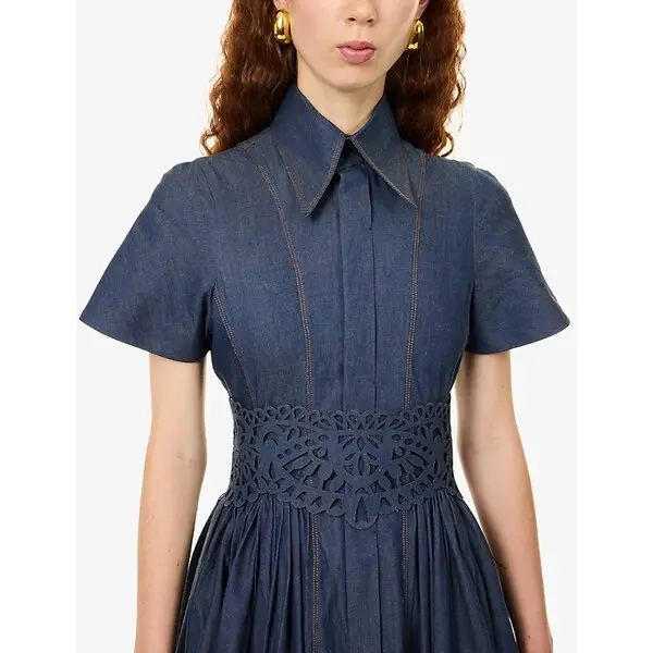 Mona Alshebil Gathered-waist Belted Maxi Dress
