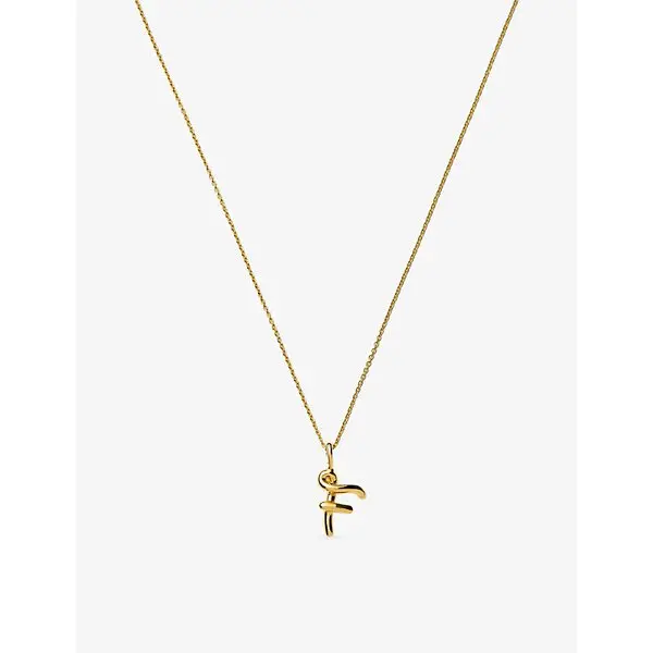 MISSOMA Curly Molten Mini Initial F 18ct Vermeil Necklace - Gold