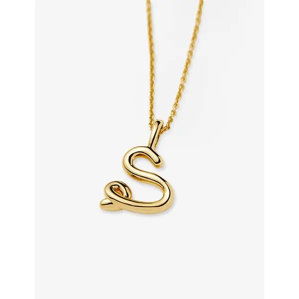 MISSOMA Curly Molten Mini Initial S 18ct Vermeil Necklace