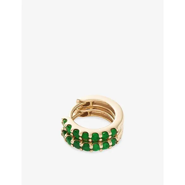 MISSOMA Emerald Huggies 9ct Yellow Hoop Earrings