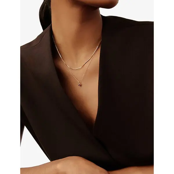 MISSOMA Fine July Birthstone 14ct Yellow And Ruby Pendant Necklace
