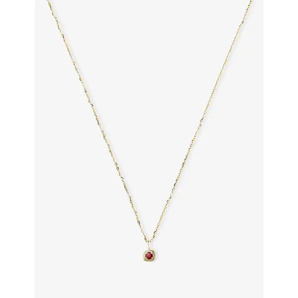 MISSOMA Fine July Birthstone 14ct Yellow And Ruby Pendant Necklace