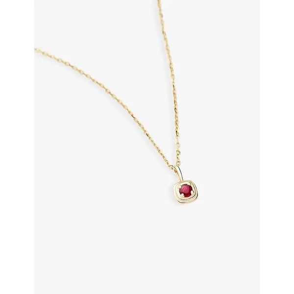 MISSOMA Fine July Birthstone 14ct Yellow And Ruby Pendant Necklace