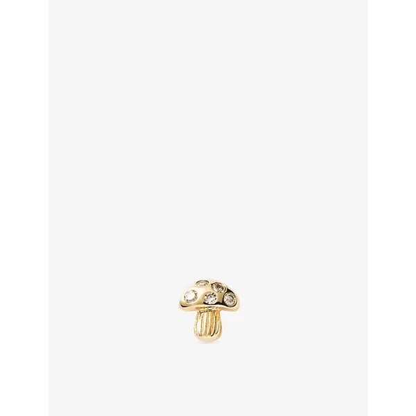 MISSOMA Mushroom 9ct Yellow And 0.02ct Diamond Single Stud Earring