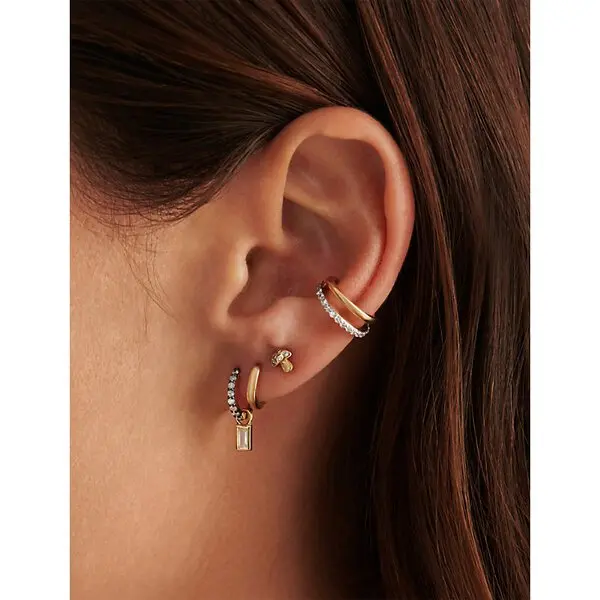 MISSOMA Mushroom 9ct Yellow And 0.02ct Diamond Single Stud Earring