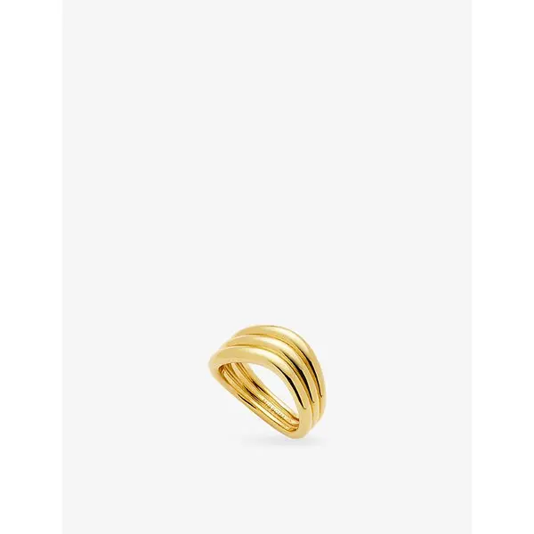 MISSOMA Savi X Signature Triple 18ct Yellow -plated Ring - Gold