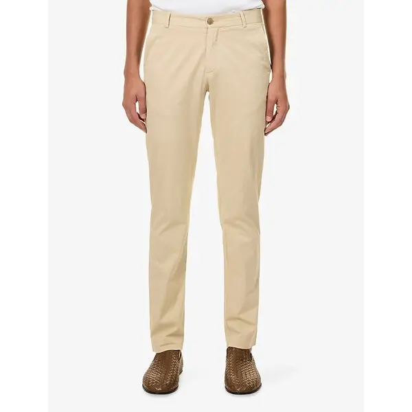 Sunspel Slim-fit Flat-front Stretch-cotton Chino Trousers