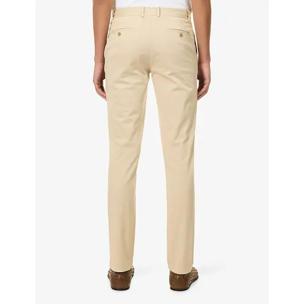 Sunspel Slim-fit Flat-front Stretch-cotton Chino Trousers