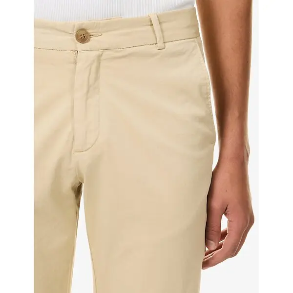Sunspel Slim-fit Flat-front Stretch-cotton Chino Trousers