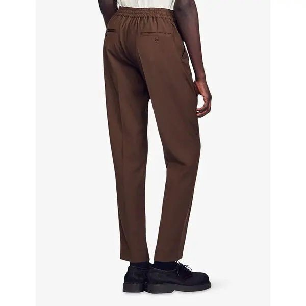 Sandro Wool-blend Trousers - Tabac Fonce