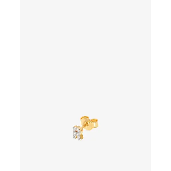 MISSOMA Pavé Initial R Single Stud Earring