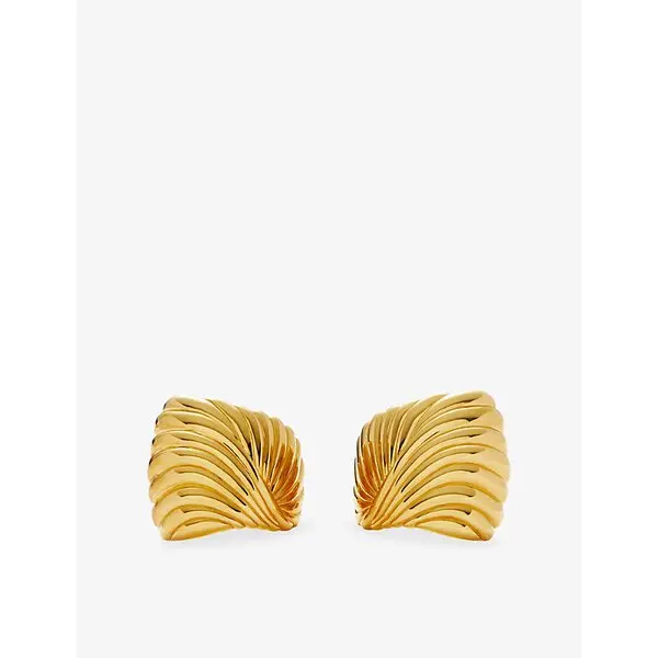 MISSOMA Ripple Oversized 18ct -plated Brass Stud Earrings - Gold