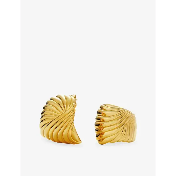 MISSOMA Ripple Oversized 18ct -plated Brass Stud Earrings