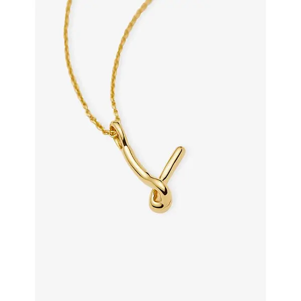 MISSOMA Curly Molten Mini Initial V Necklace
