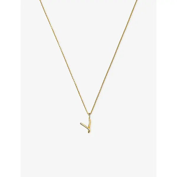 MISSOMA Curly Molten Mini Initial V Necklace
