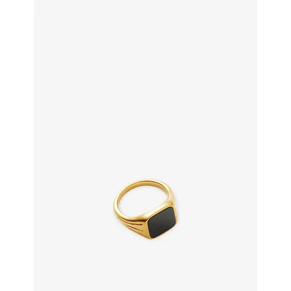 MISSOMA Lucy Williams Square 18ct -plated Brass Onyx Signet Ring