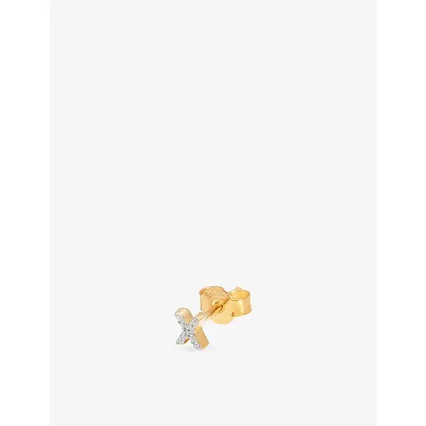 MISSOMA Initial X Pavé 18ct Vermeil And Cubic Zirconia Single Stud Earring