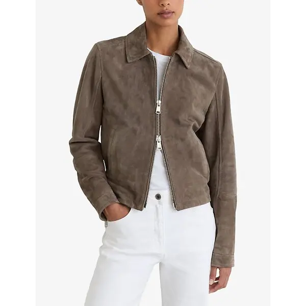 REISS Sorena Suede Jacket