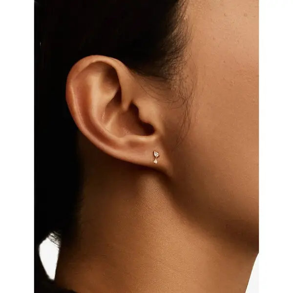 MISSOMA Pear 9ct Yellow And Lab Grown Diamond Single Stud Earring