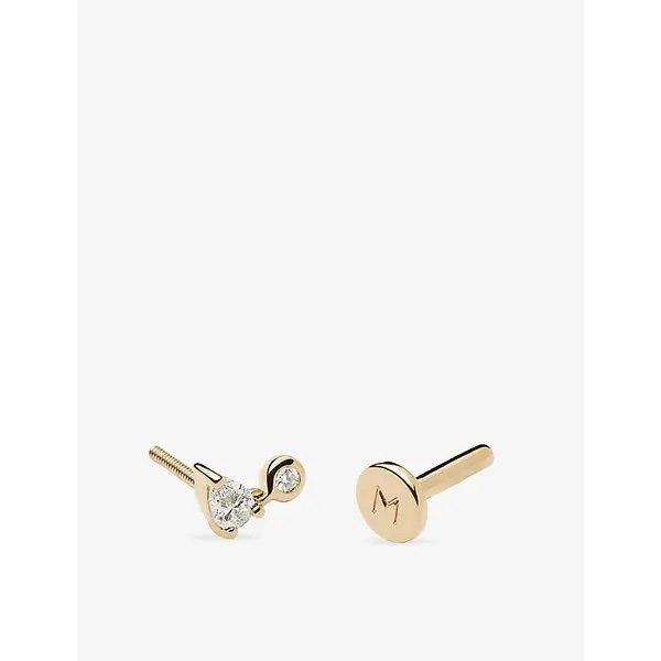 MISSOMA Pear 9ct Yellow And Lab Grown Diamond Single Stud Earring