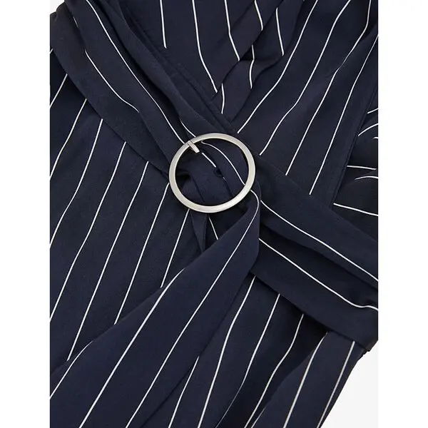 REISS Casey Striped Satin Midi Dress