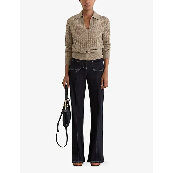 REISS Millie Cable-knit Wool-blend Jumper