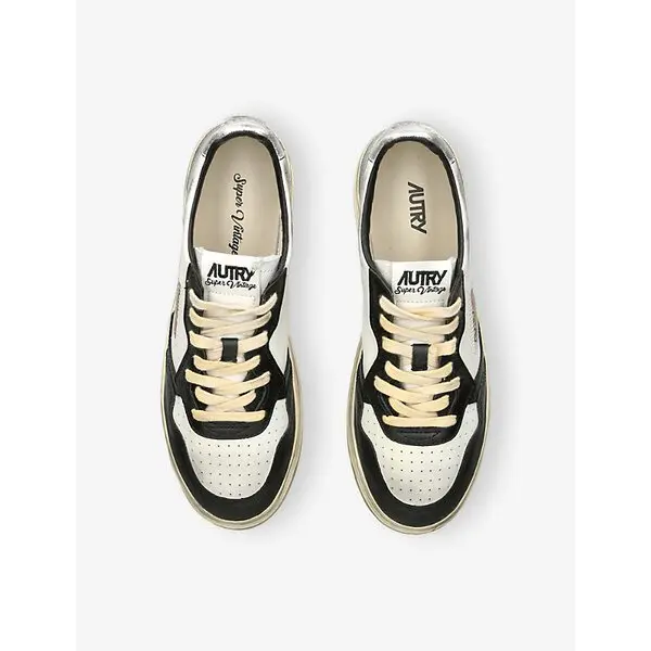 AUTRY Medalist Vintage Leather Trainers - Silver Com