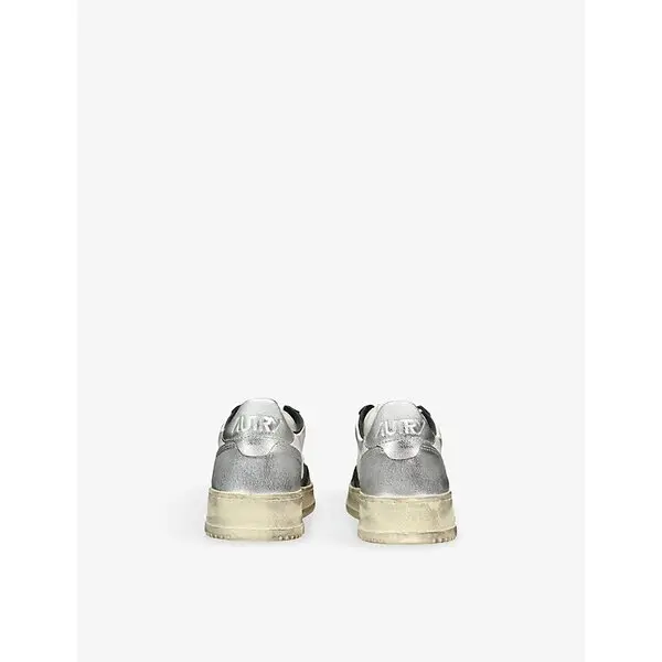 AUTRY Medalist Vintage Leather Trainers - Silver Com