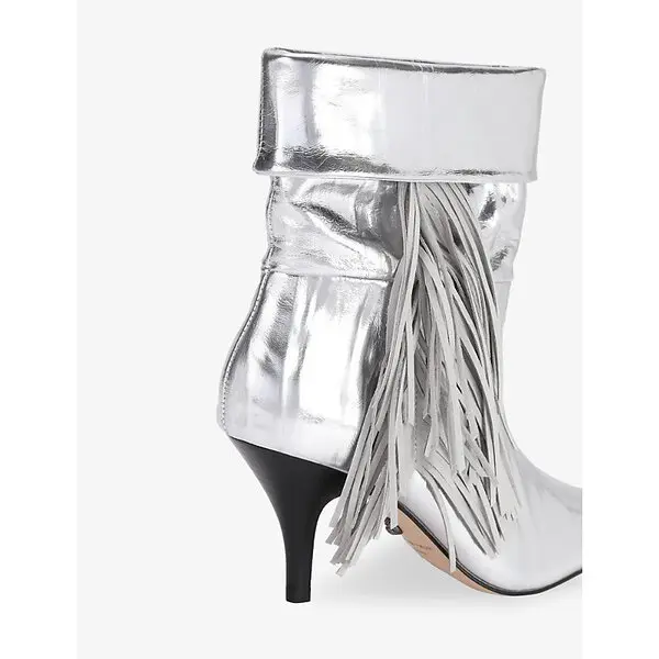 Kurt Geiger Piccadilly Slouch Heeled Leather Ankle Boots