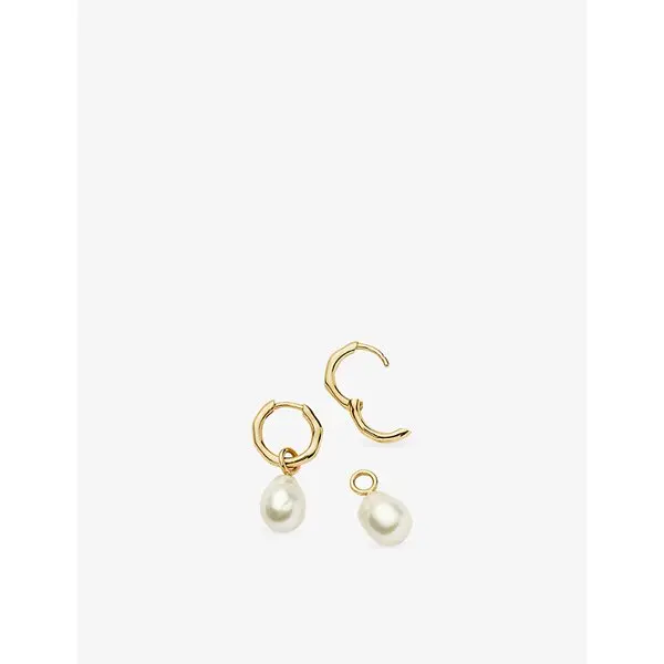MISSOMA Fine Pearl Drop 9ct Mini Hoop Earrings