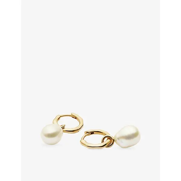 MISSOMA Fine Pearl Drop 9ct Mini Hoop Earrings