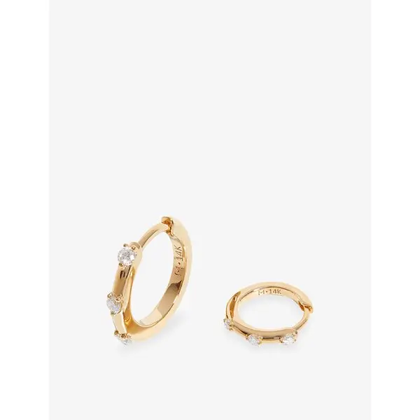 MISSOMA Studded 9ct Yellow And 0.09ct Diamond Huggies Earrings - Gold