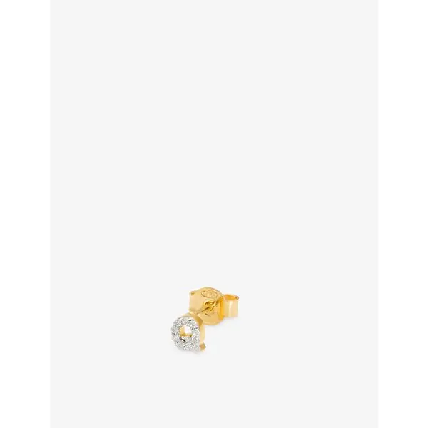 MISSOMA Pavé Initial Q 18ct Yellow Vermeil And Cubic Zirconia Single Stud Earring - Gold