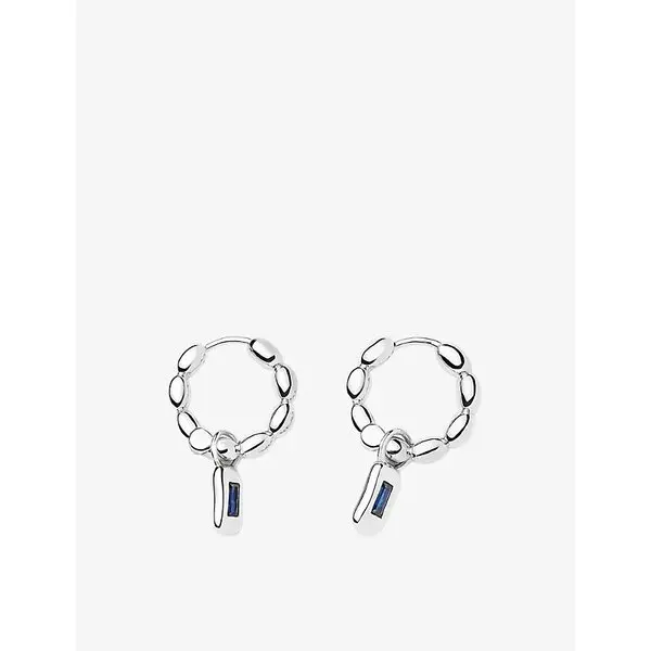 MISSOMA Molten Gemstone Charm Sterling -plated Brass Hoop Earrings - Silver