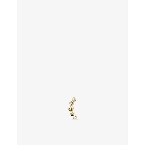 MISSOMA Curved 9ct Yellow- And Lab-grown Diamond Climber Earring