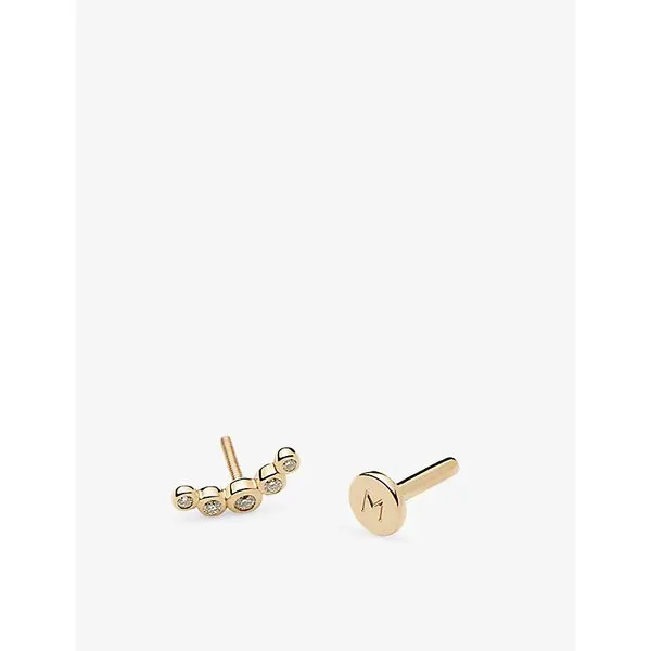 MISSOMA Curved 9ct Yellow- And Lab-grown Diamond Climber Earring