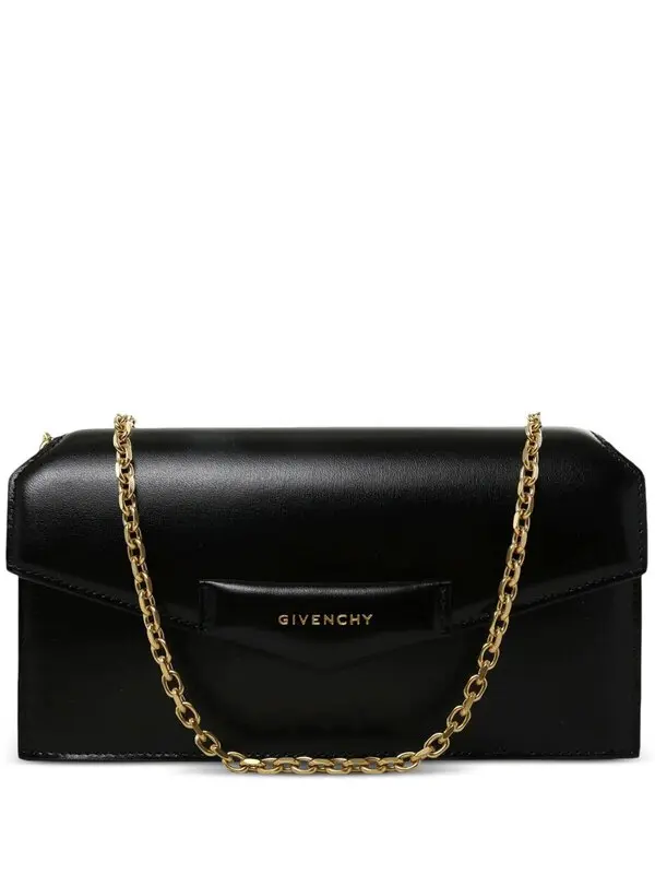 Givenchy Antigona Leather Clutch With Chain - Black