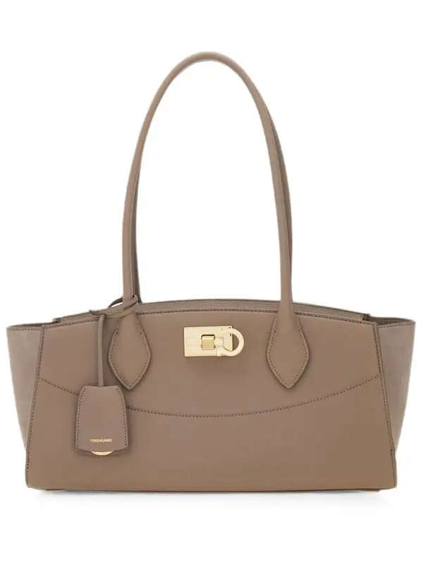 FERRAGAMO Soft Bag Studio East West - Grey