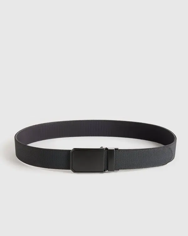 Quince Axel Utility Webbing Ratchet Belt - Black