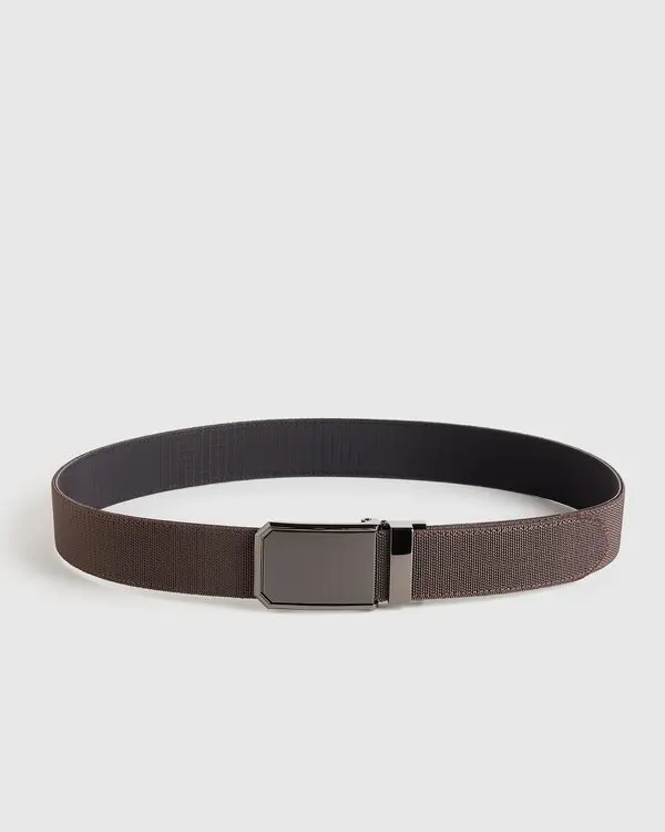 Quince Axel Utility Webbing Ratchet Belt - Brunette